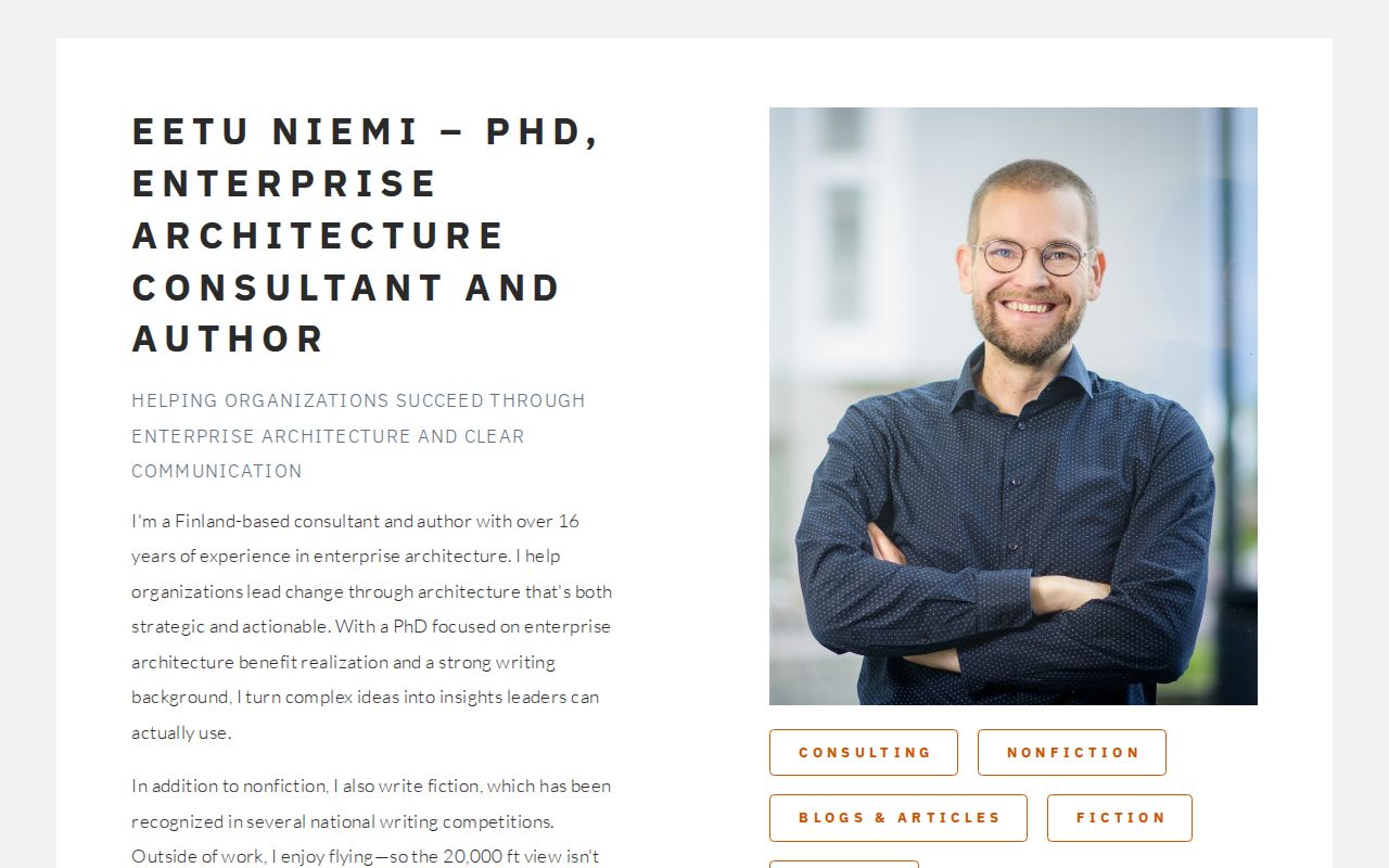 Eetu Niemi – Enterprise Architect, Consultant, and Author